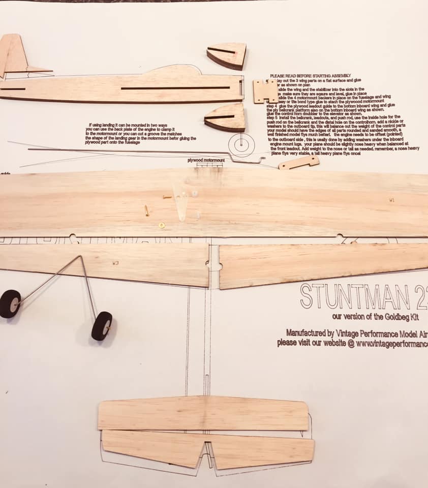 Stunt Man 23 1/2A Control Line Kit Radial Mount – VINTAGE PERFORMANCE